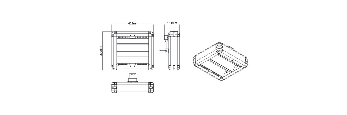Shadow Industrial Infrared Heaters in square casement