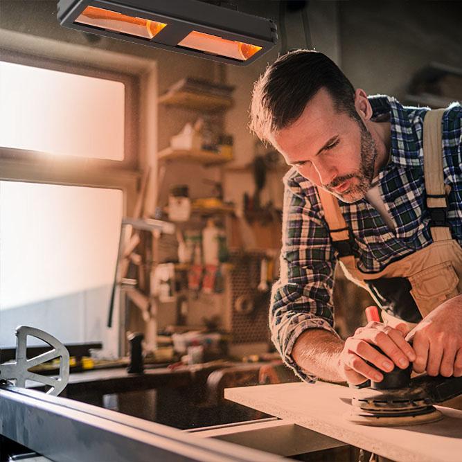 Shadow Industrial Infrared Heaters in square casement